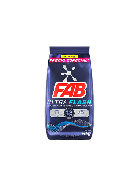 DETERGENTE POLVO ULTRA FLASH FAB*5KG